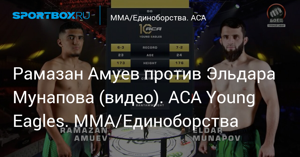 Рамазан Амуев против Эльдара Мунапова (видео). ACA Young Eagles. MMA ...